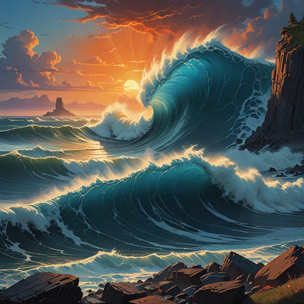 IMAX Splash art - Cinematic IMAX Splash Art of Epic Sunset W...