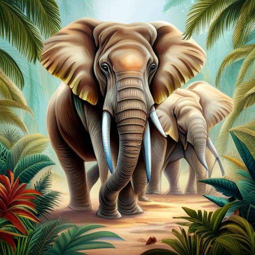 Elephants - AI Generated Artwork - NightCafe Creator