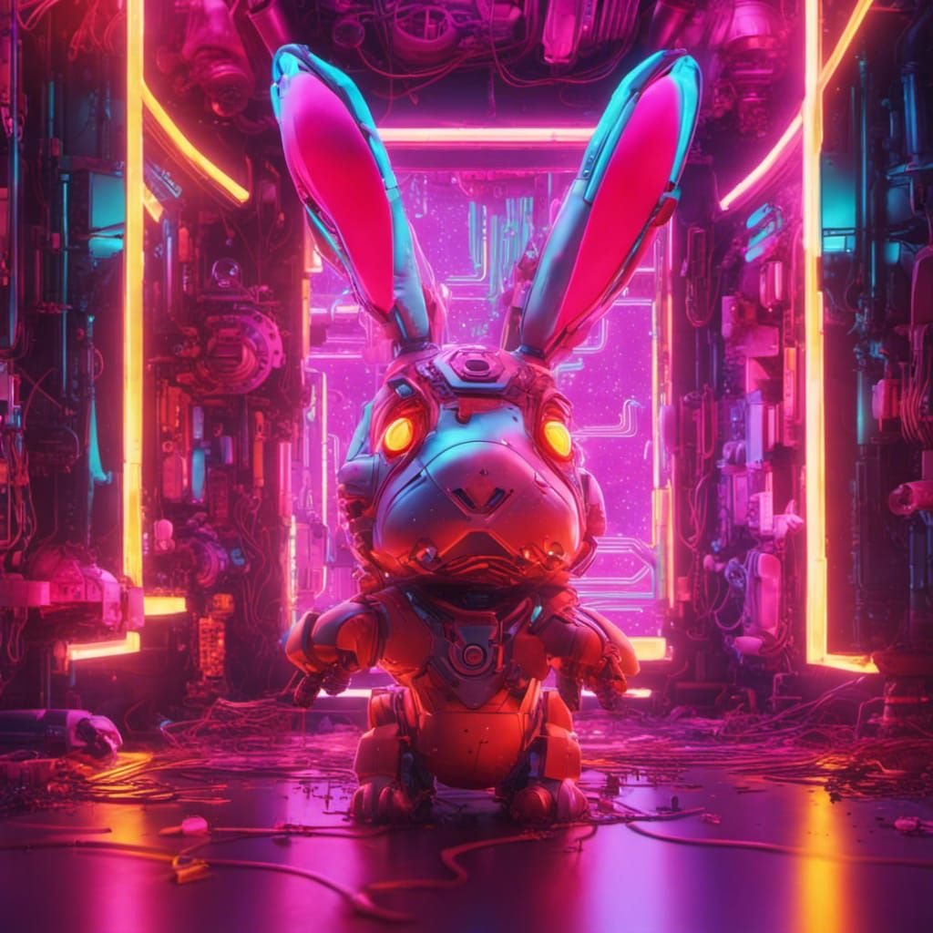 Robo baby bunny - AI Generated Artwork - NightCafe Creator