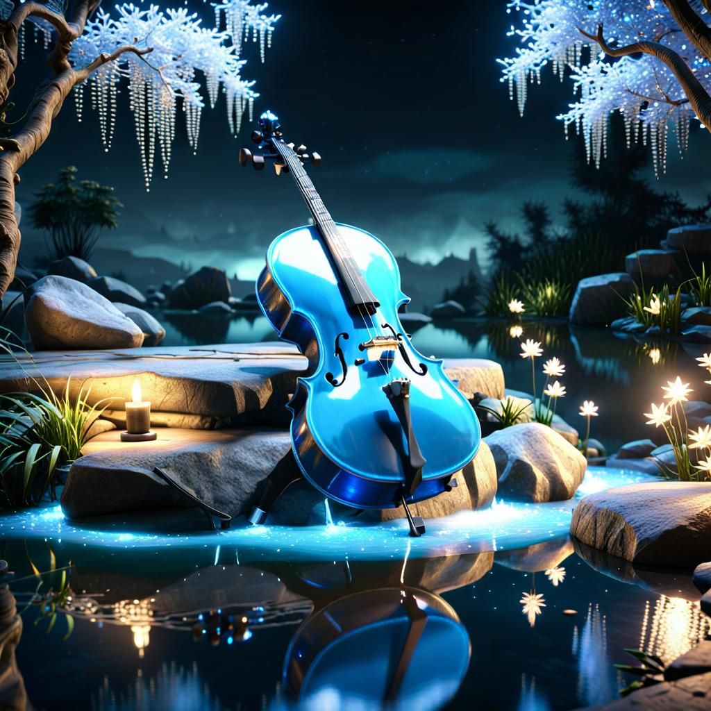 "The Blue Cello Series" - AI Generated Artwork - NightCafe Creator