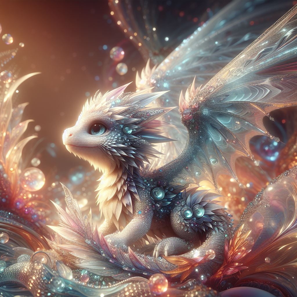 Crystalline baby dragonling - AI Generated Artwork - NightCafe Creator