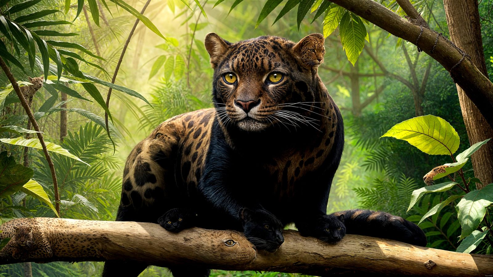 Regal Jaguar in Tropical Forest Landscape