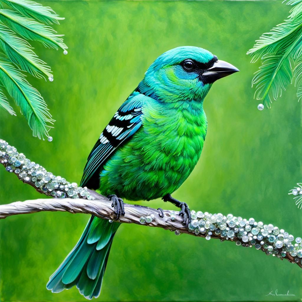 Green tanager bird - AI Generated Artwork - NightCafe Creator