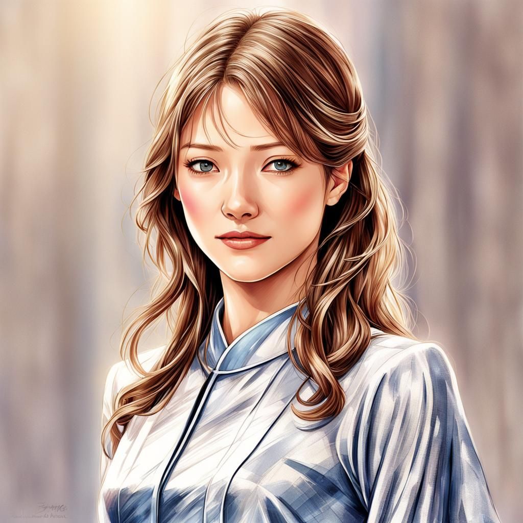 Pretty girl Melissa Benoist in silk Hanbok dress. @AloneMARLA - AI Generated Artwork - NightCafe ...