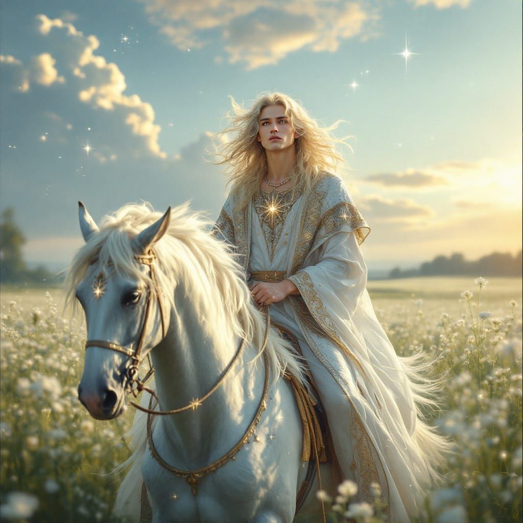 Morning Star - Auseklis Rides at Dawn: Art Nouveau Deity