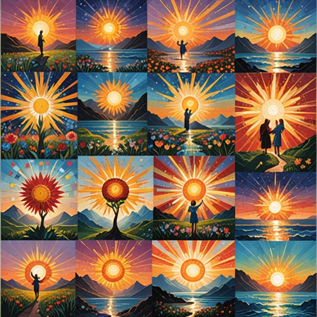 Collage of kindness, loving acts of compassion, ra... - AI Art