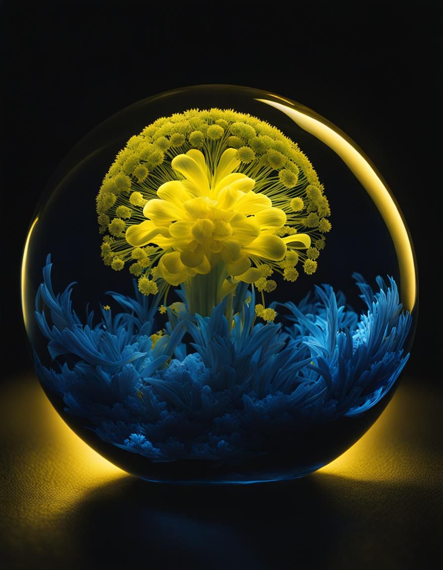 Spores in a glass sphere - AI Generated Artwork - NightCafe Creator