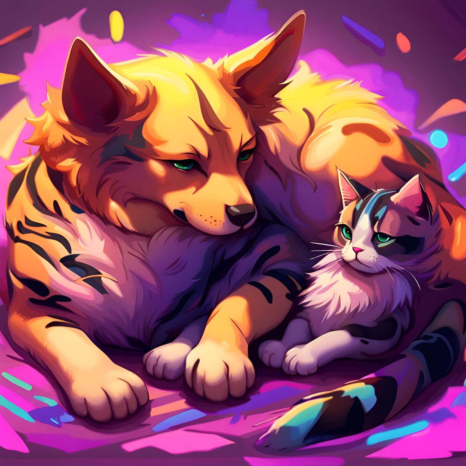Cat and dog - AI Generated Artwork - NightCafe Creator