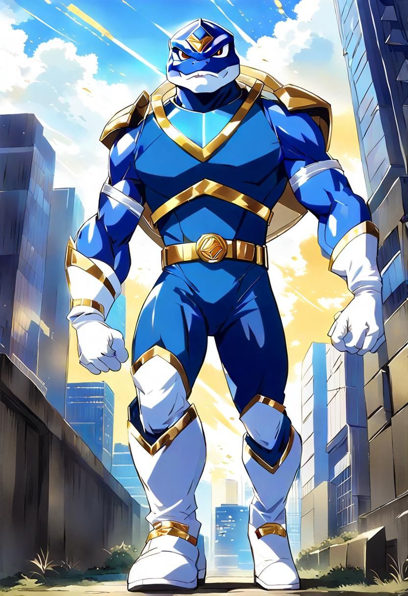 Giant Blue Turtle Ranger - AI Generated Artwork - NightCafe Creator