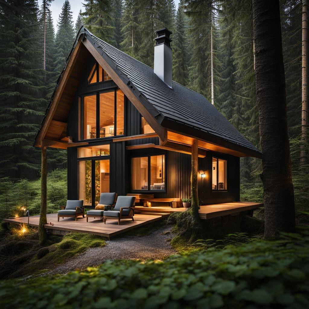 Cottage in the forest - AI Generated Artwork - NightCafe Creator