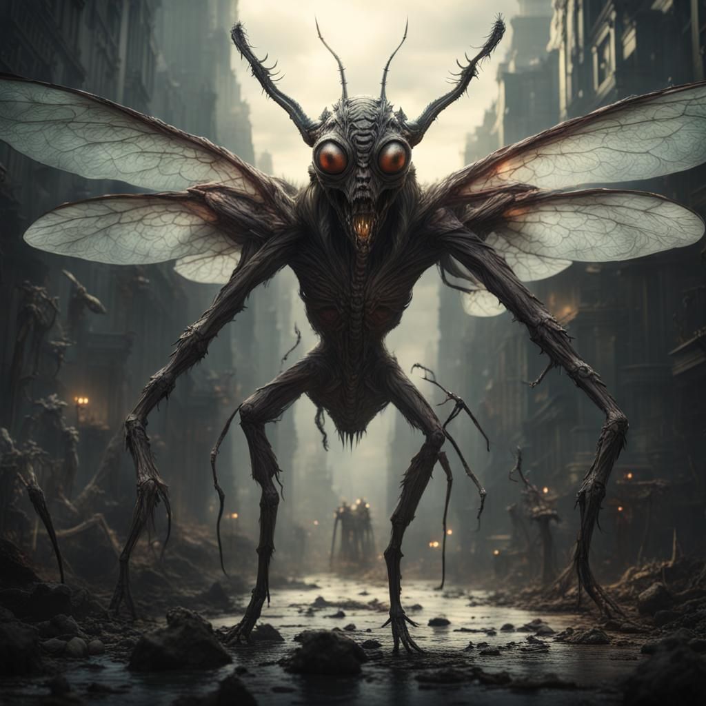 The Qu are insectoid creatures with four wings, stalked eyes, pincer ...