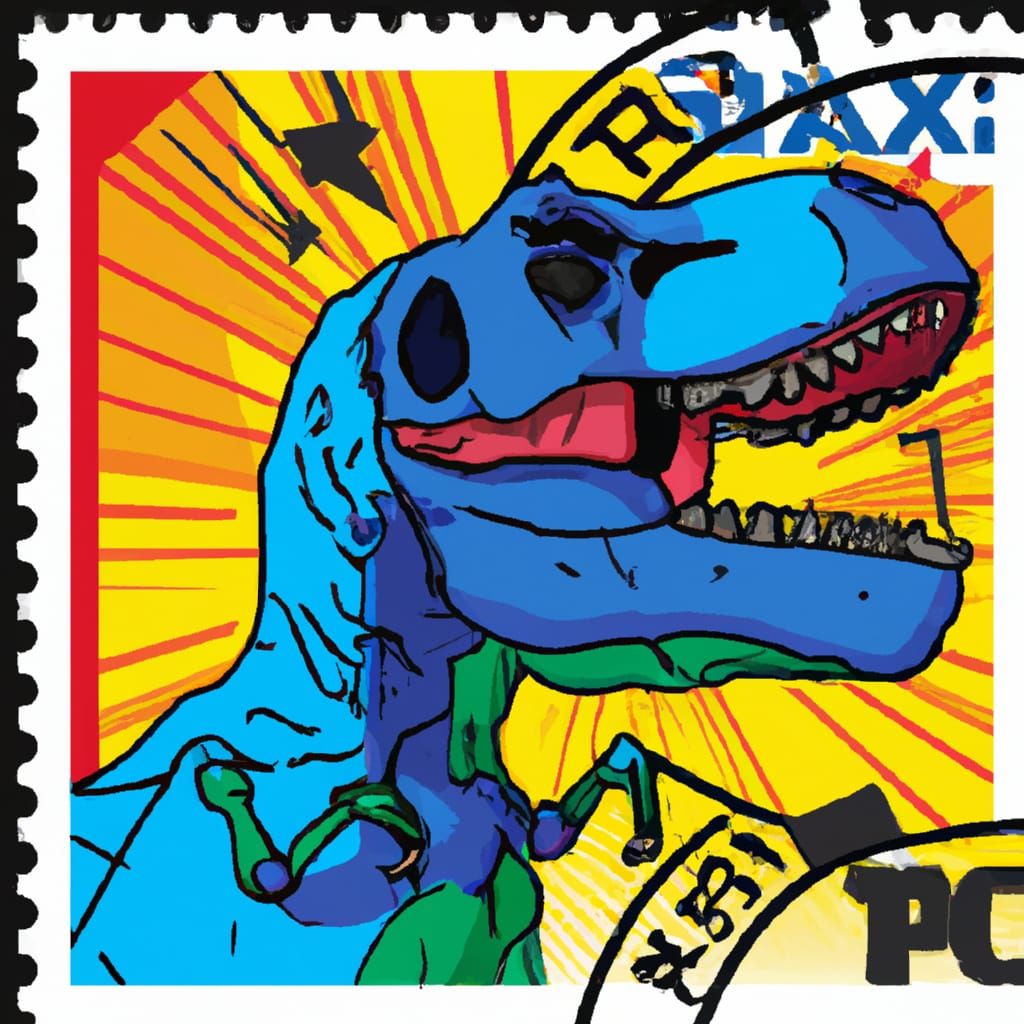 T-rex stamp - AI Generated Artwork - NightCafe Creator