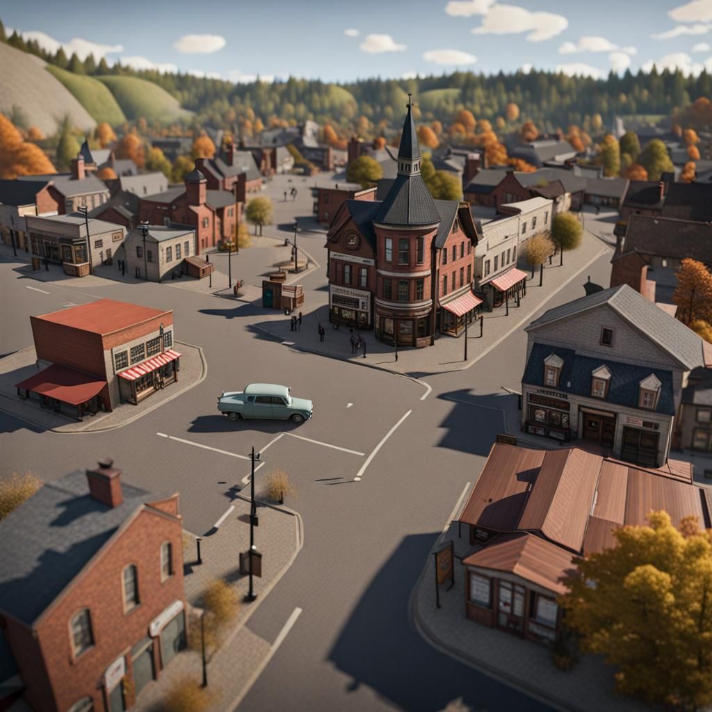 Small Town - AI Generated Artwork - NightCafe Creator