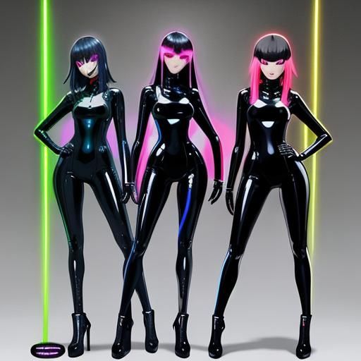 latex clad ladies - AI Generated Artwork - NightCafe Creator