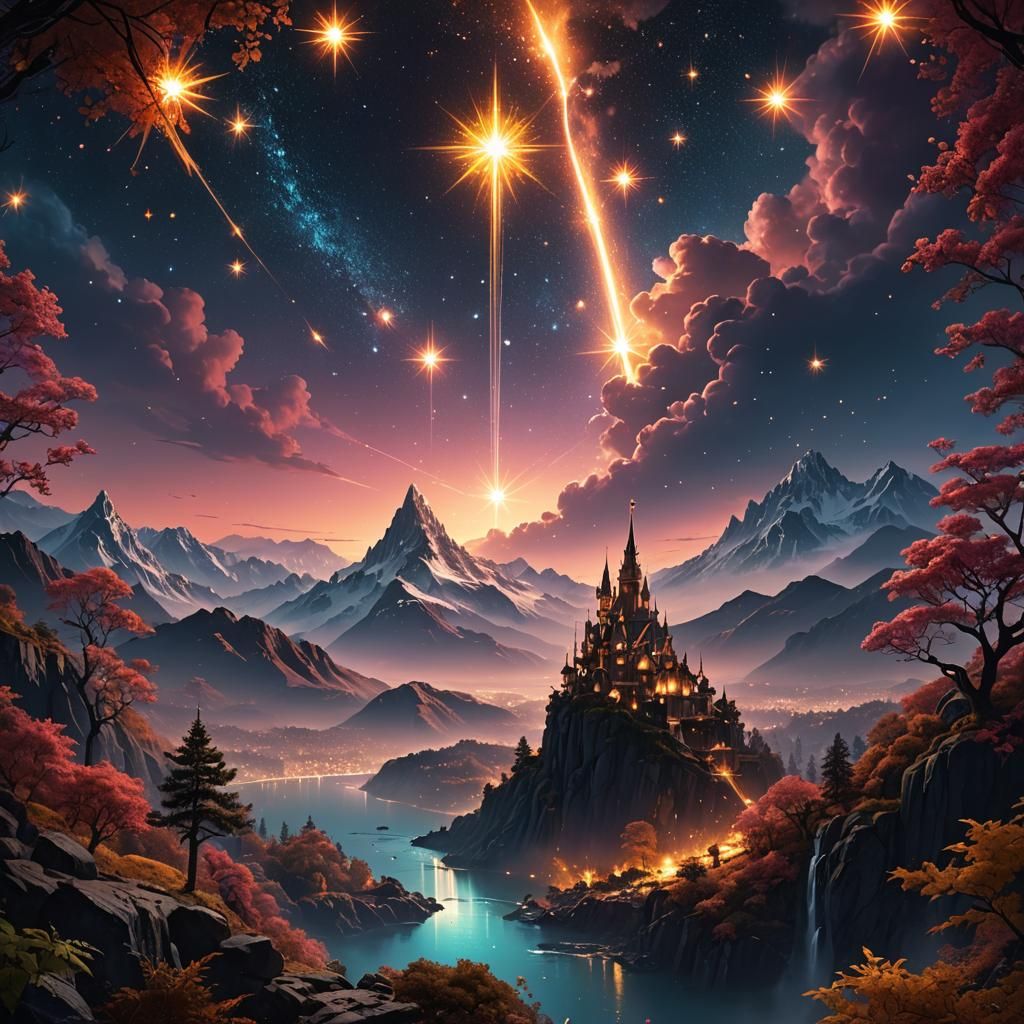 Falling stars - AI Generated Artwork - NightCafe Creator