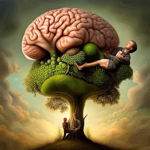 surreal 3d mixed media macro photography live, laugh, lobotomy ...