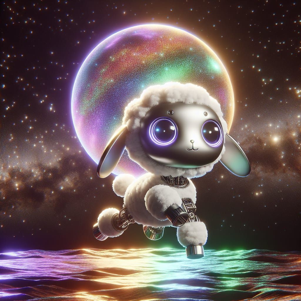 Cyborg Sheep! - AI Generated Artwork - NightCafe Creator