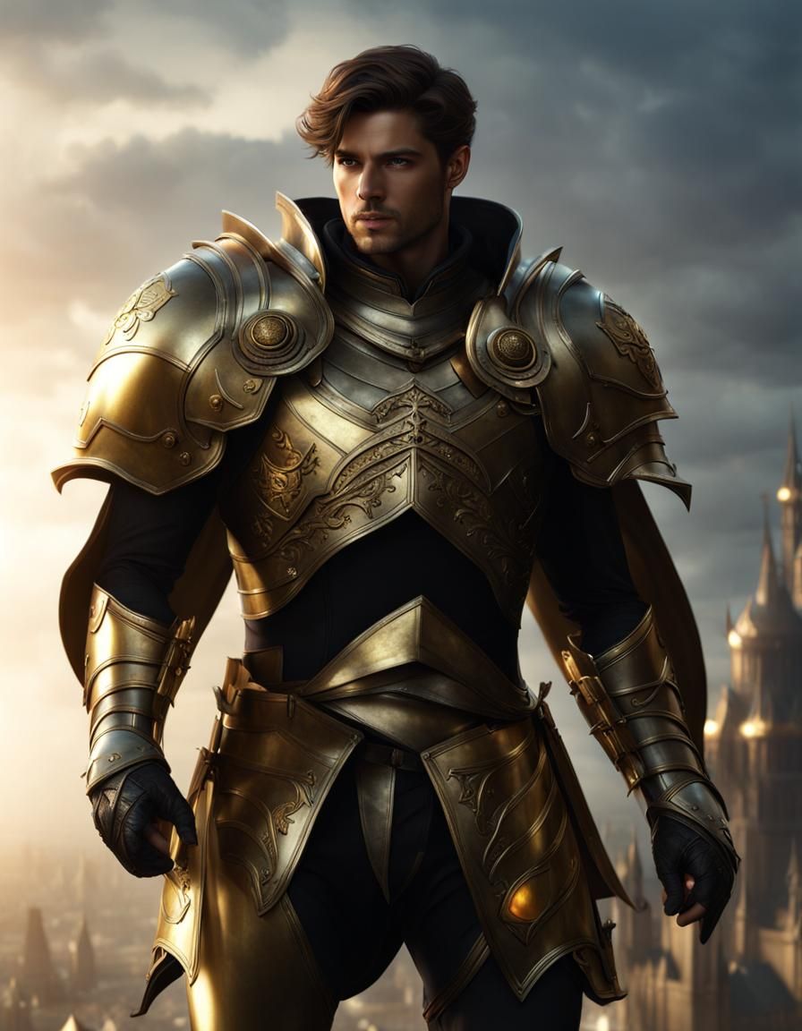 Gold Male Knight (Version 1) - AI Generated Artwork - NightCafe Creator