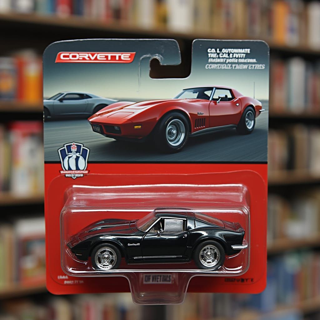 1:64 Scale Diecast Black Corvette In A Blister Pack