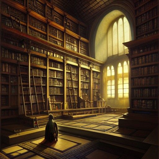 "The Library of Babel" - AI Generated Artwork - NightCafe Creator