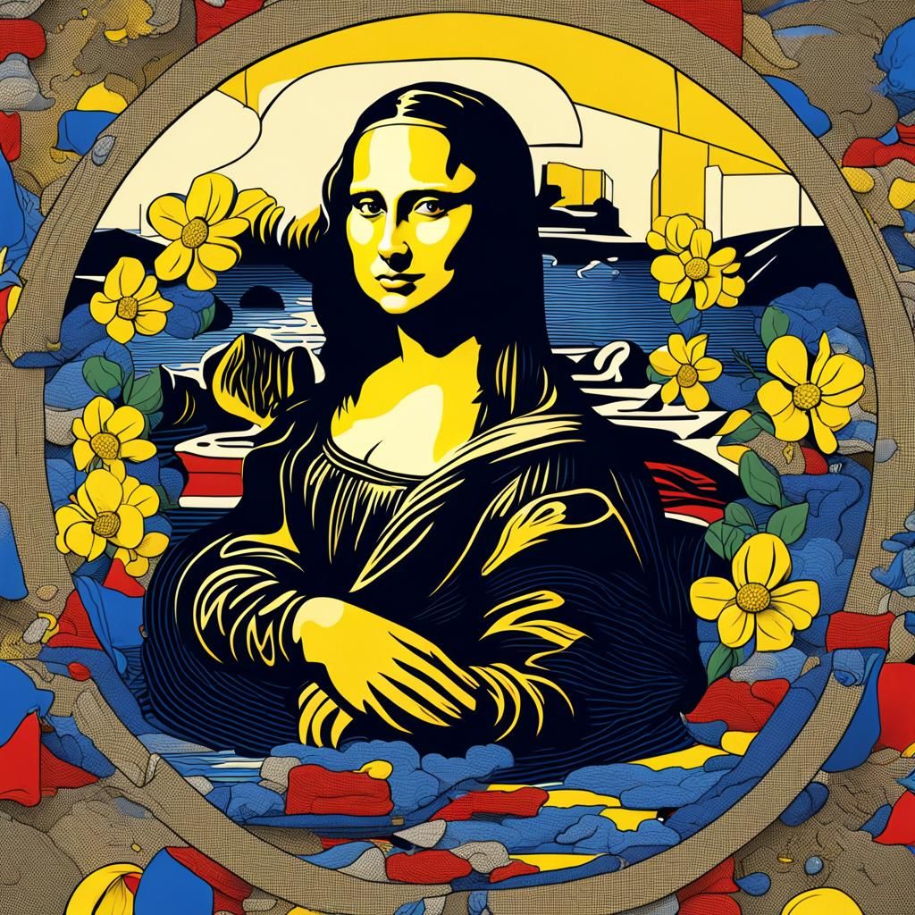 Mona Lisa painted by Roy Lichtenstein - AI Generated Artwork ...