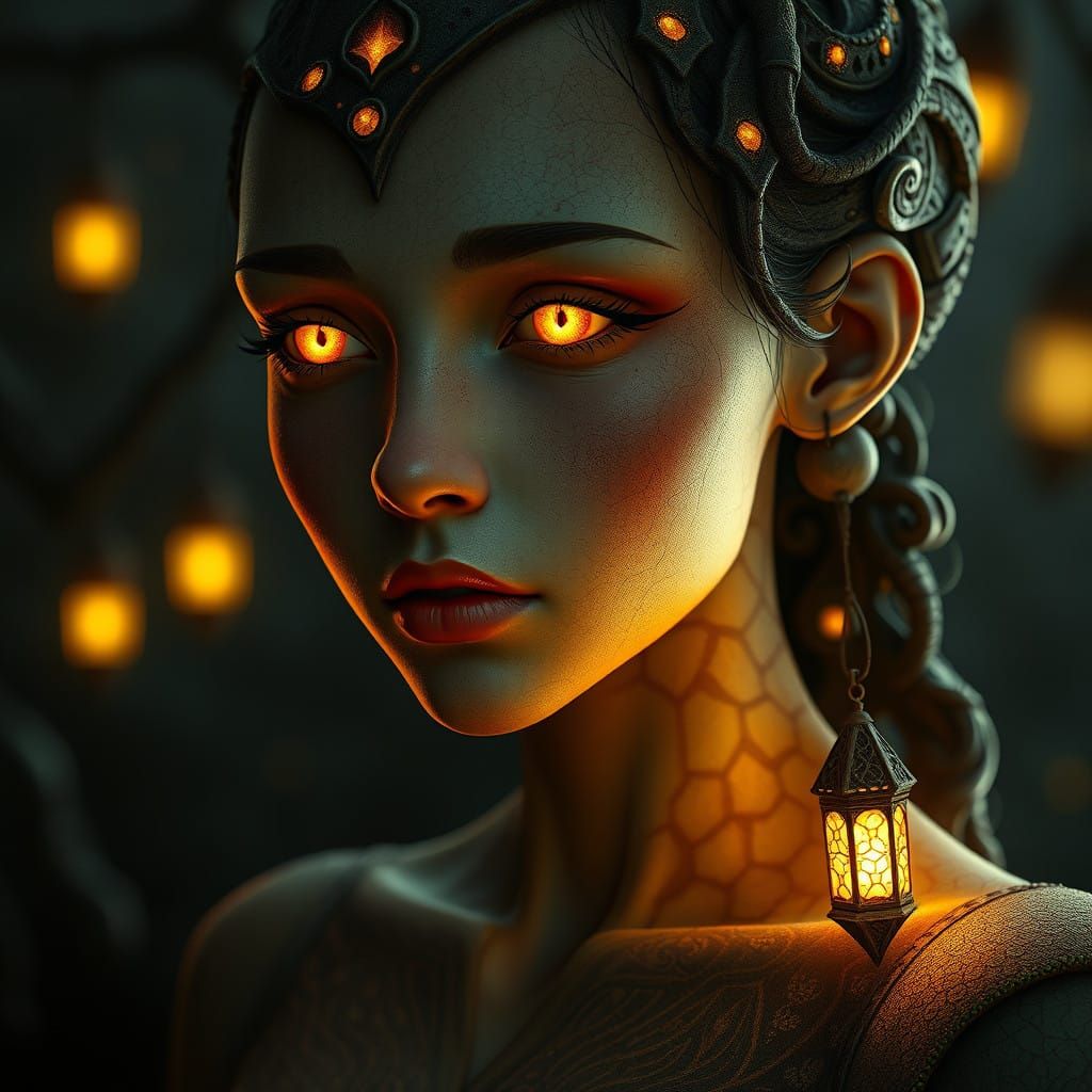 Ethereal Golem in Art Nouveau Style Beauty - AI Art