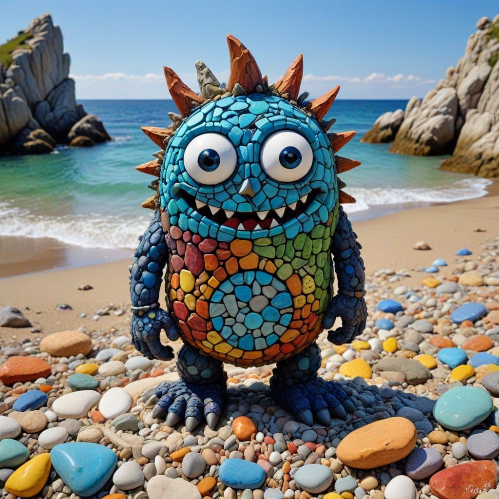 MONSTER BUILT FROM PIECES OF STONES