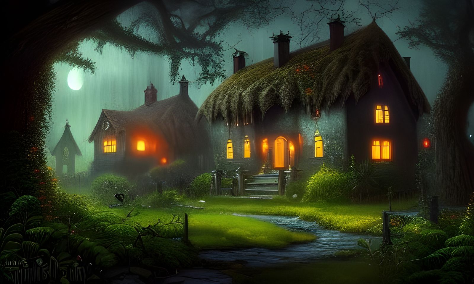 Spooky Cottage - AI Generated Artwork - NightCafe Creator