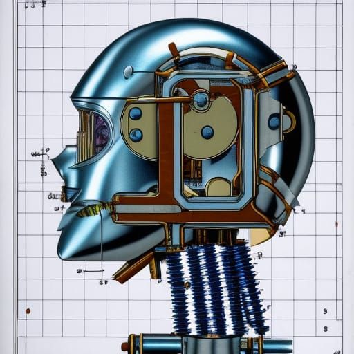 Robot Blueprint 11 - AI Generated Artwork - NightCafe Creator