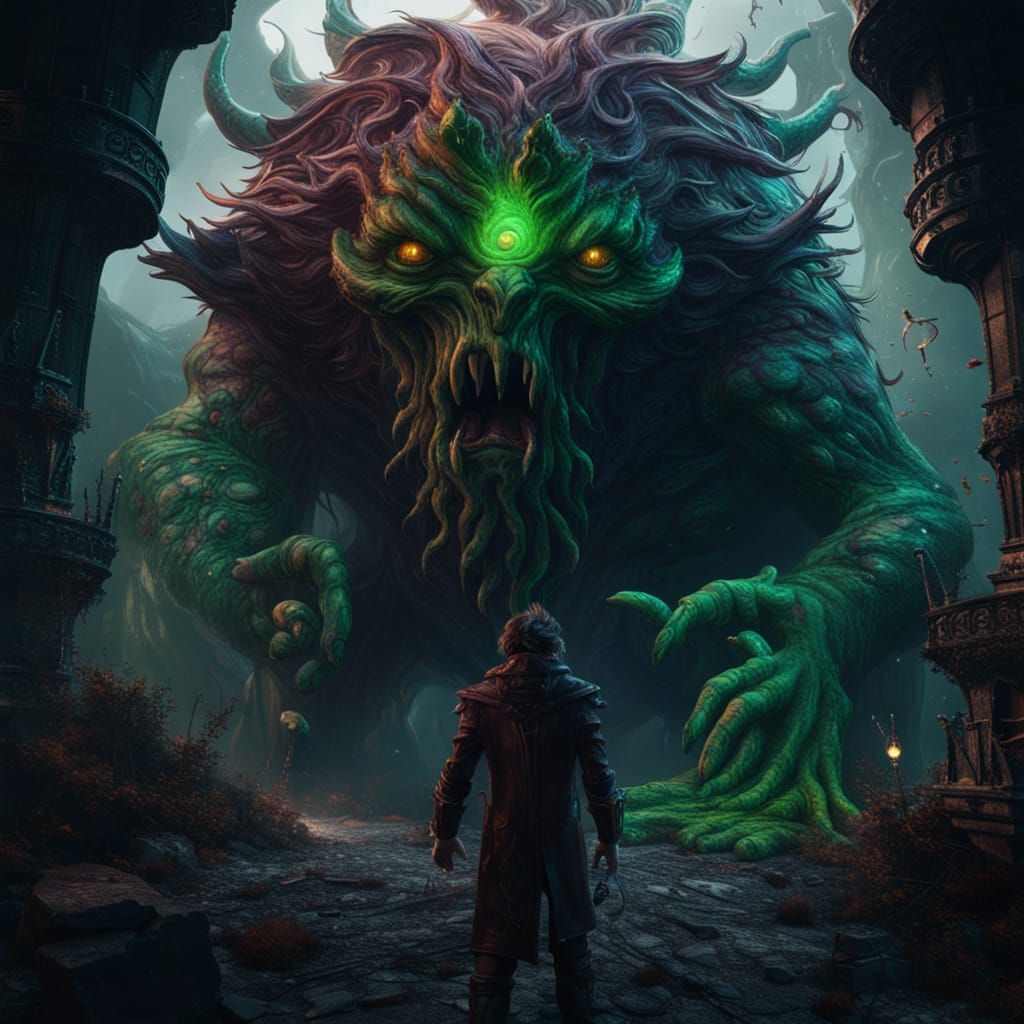 Envy monster within a human - AI Generated Artwork - NightCafe Creator