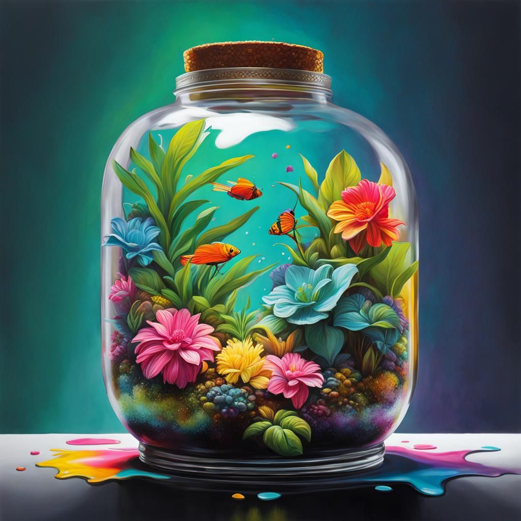 Terranium in a beautiful jar - AI Generated Artwork - NightCafe Creator