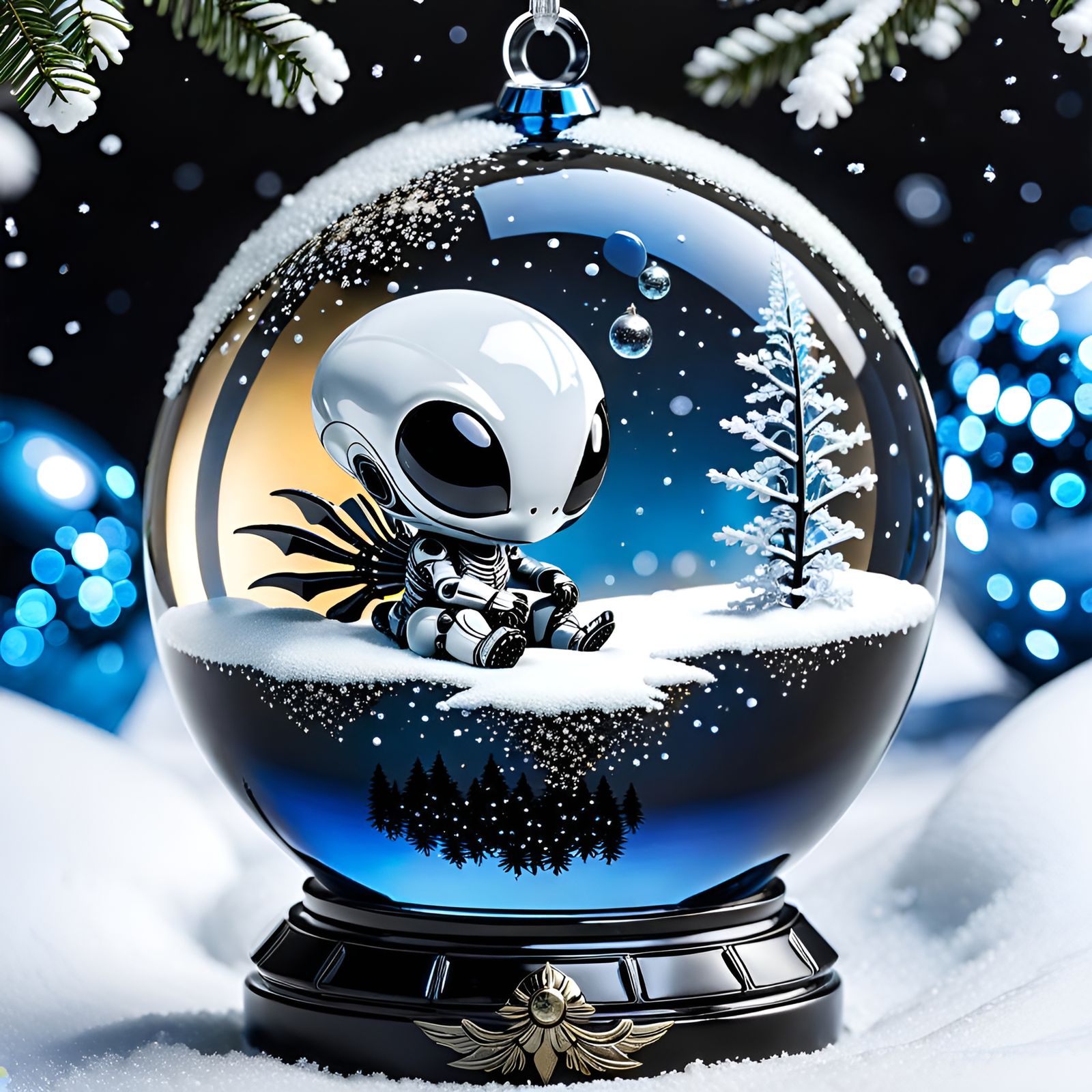 Snow Globe Alien - AI Generated Artwork - NightCafe Creator