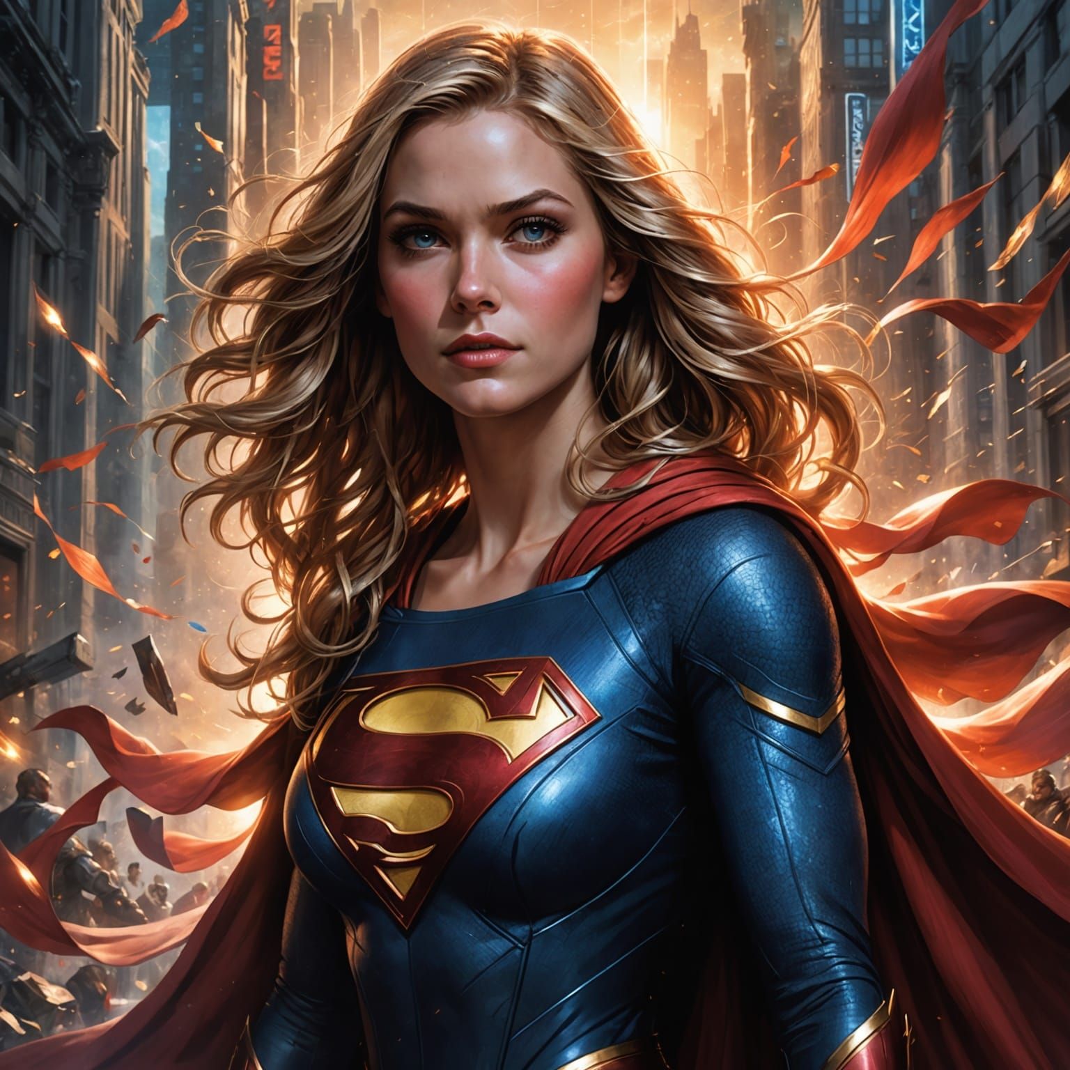Stunning Supergirl Portrait in Maximalist Digital ... - AI Art
