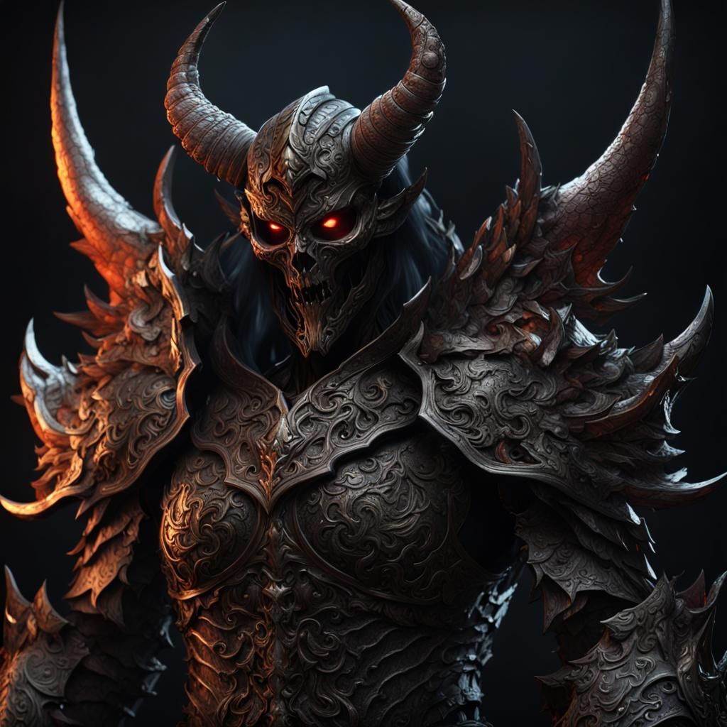 Legendary Holy but Demon warrior Half Body Legendary Armor Black ...