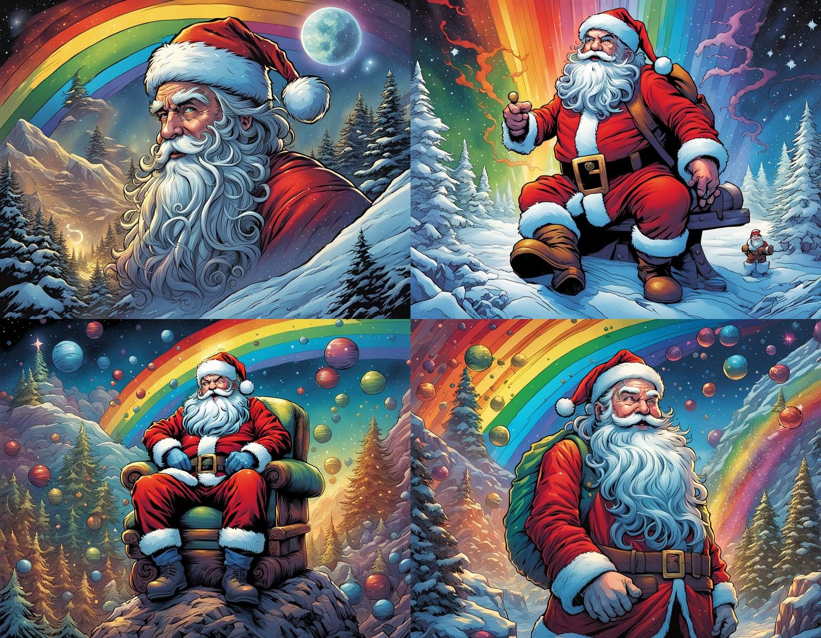 rainbow Santa clause - AI Generated Artwork - NightCafe Creator