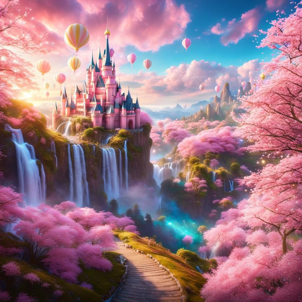 Fairy Tale Springtime Landscape - AI Generated Artwork - NightCafe Creator