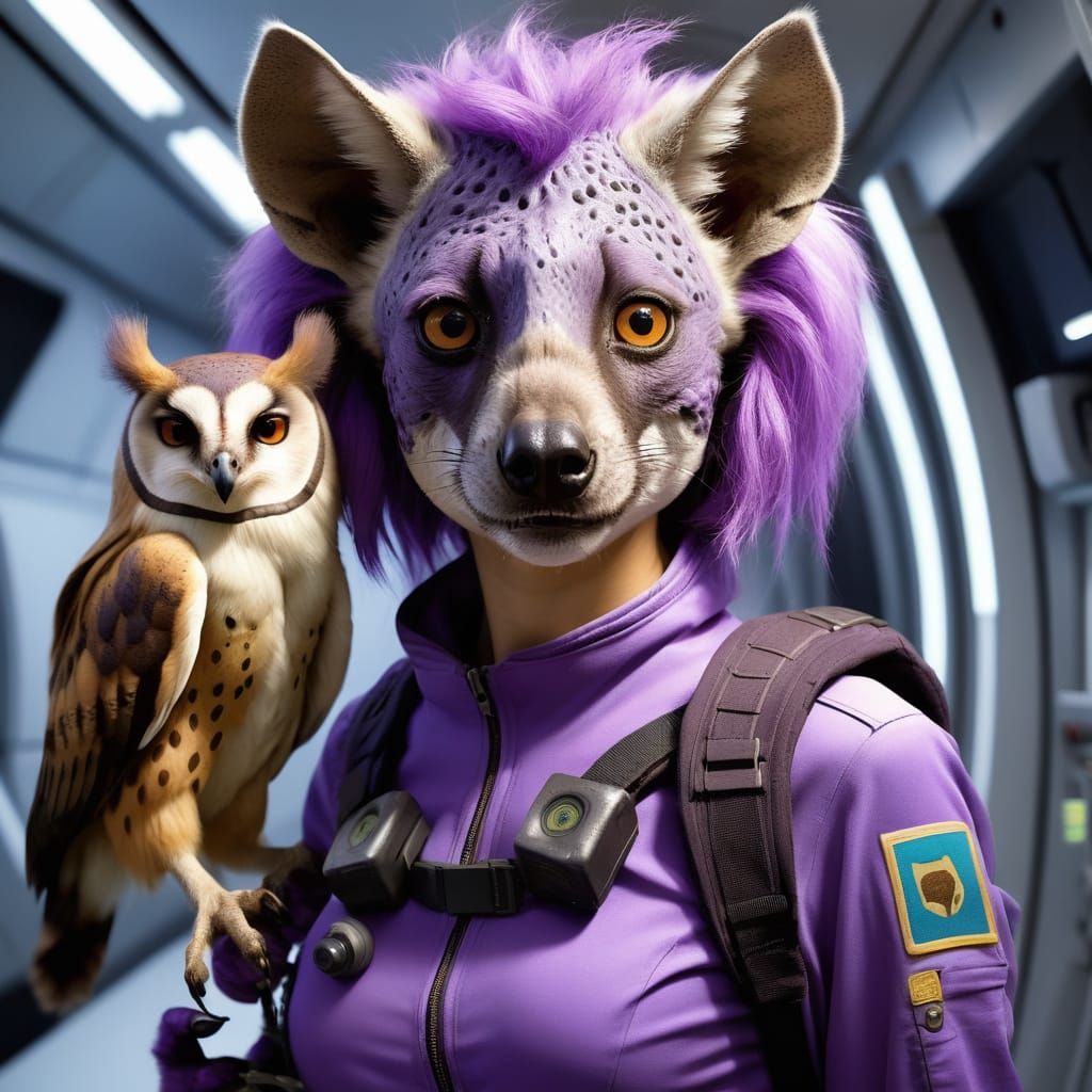 Epic masterpiece of a sassy feisty lithe purple-ha... - AI Art