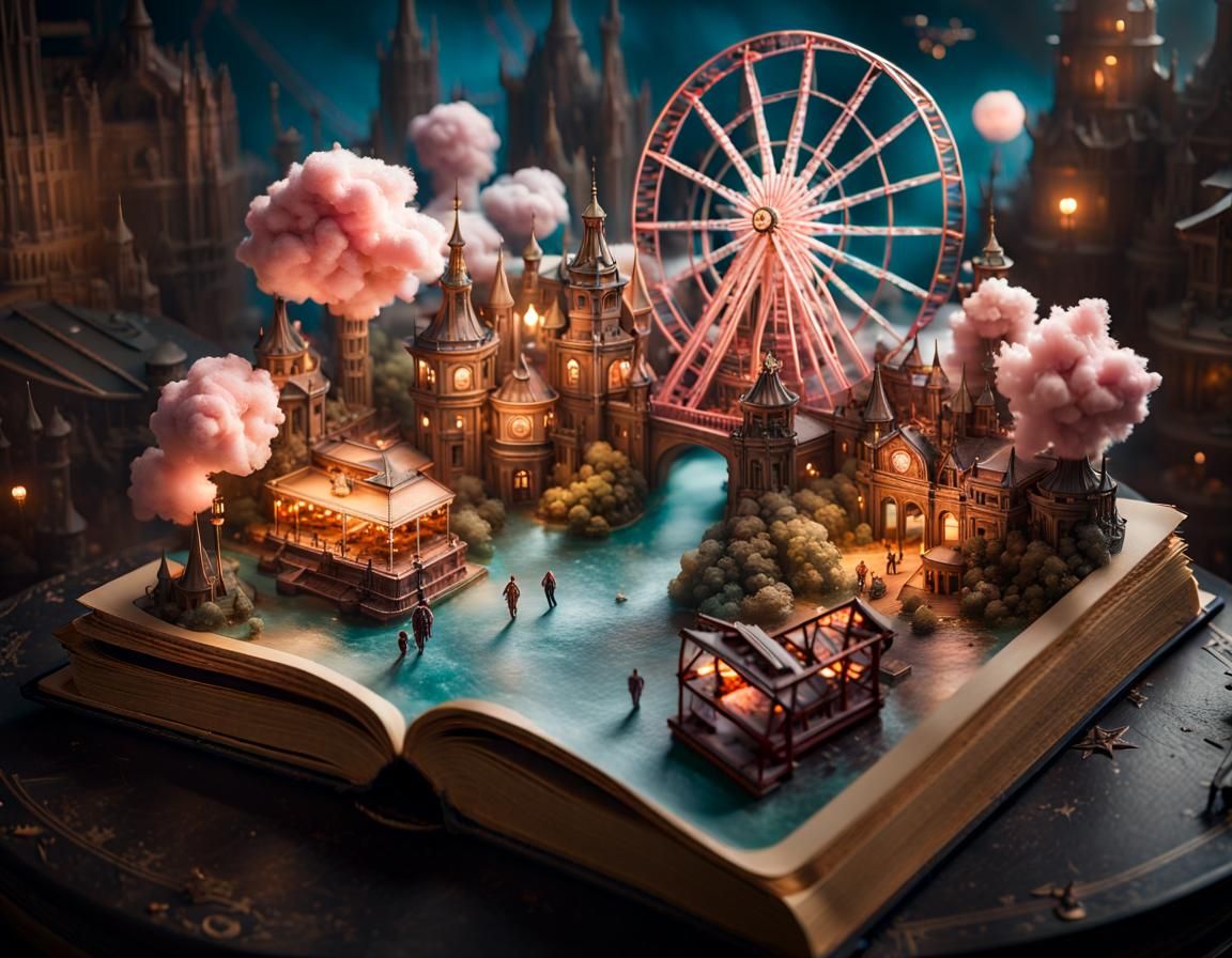 Miniature Theme Park Story v1 - AI Generated Artwork - NightCafe Creator