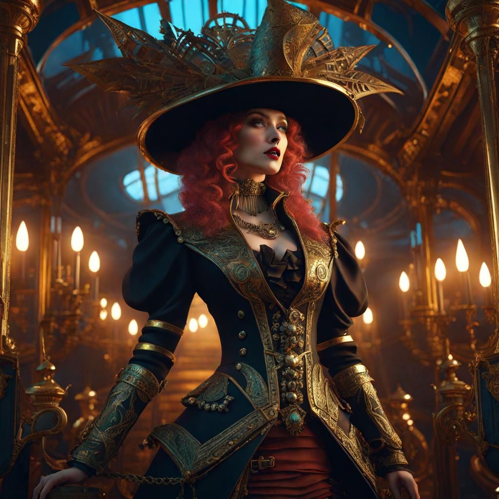 Rococopunk Witch - AI Generated Artwork - NightCafe Creator