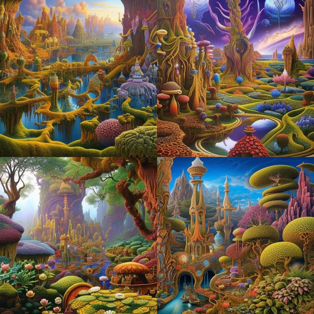 a beautiful complex fantasy landscape with fantastical formations james ...