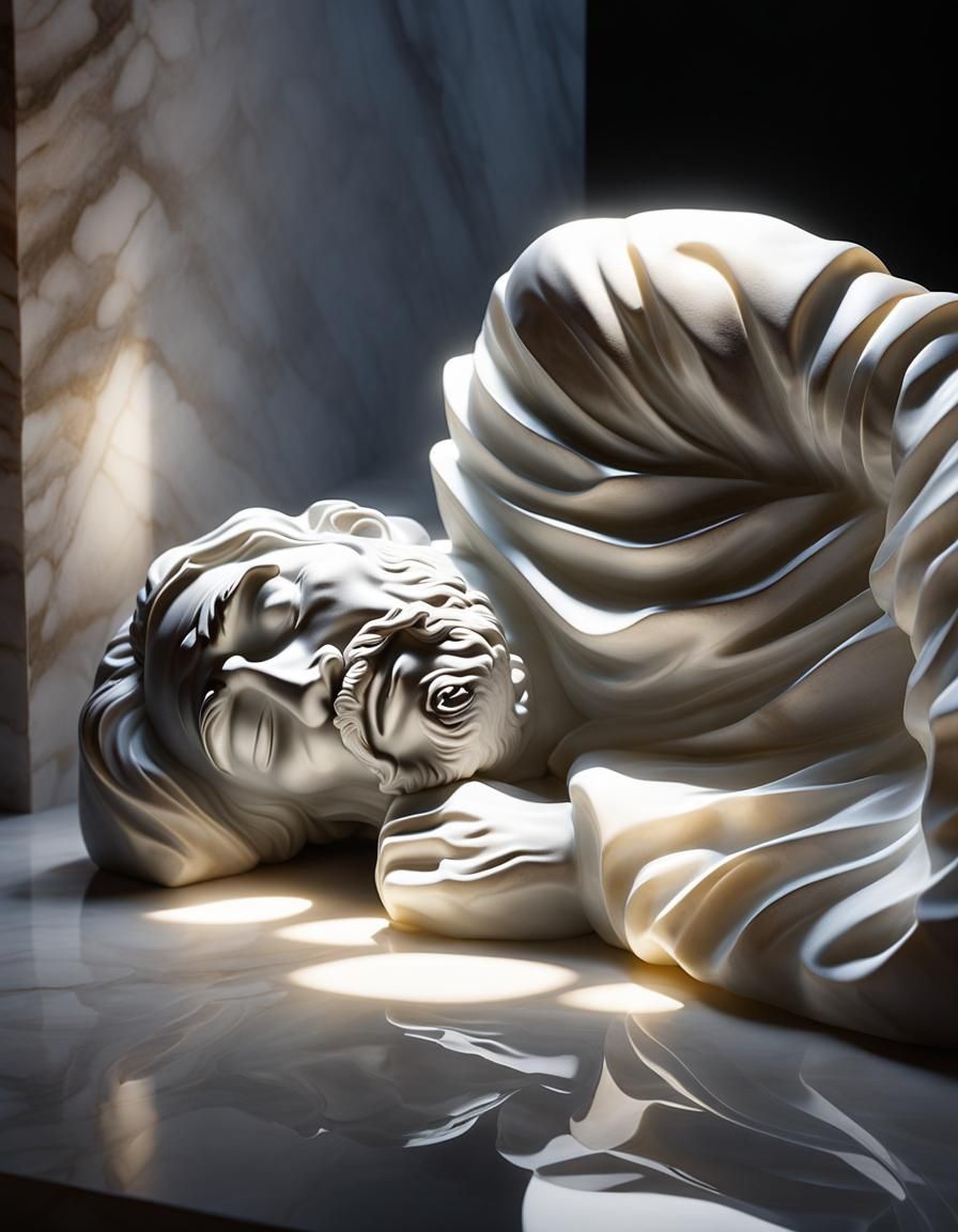 translucent glass alabaster sculpture backlight, a homeless man ...