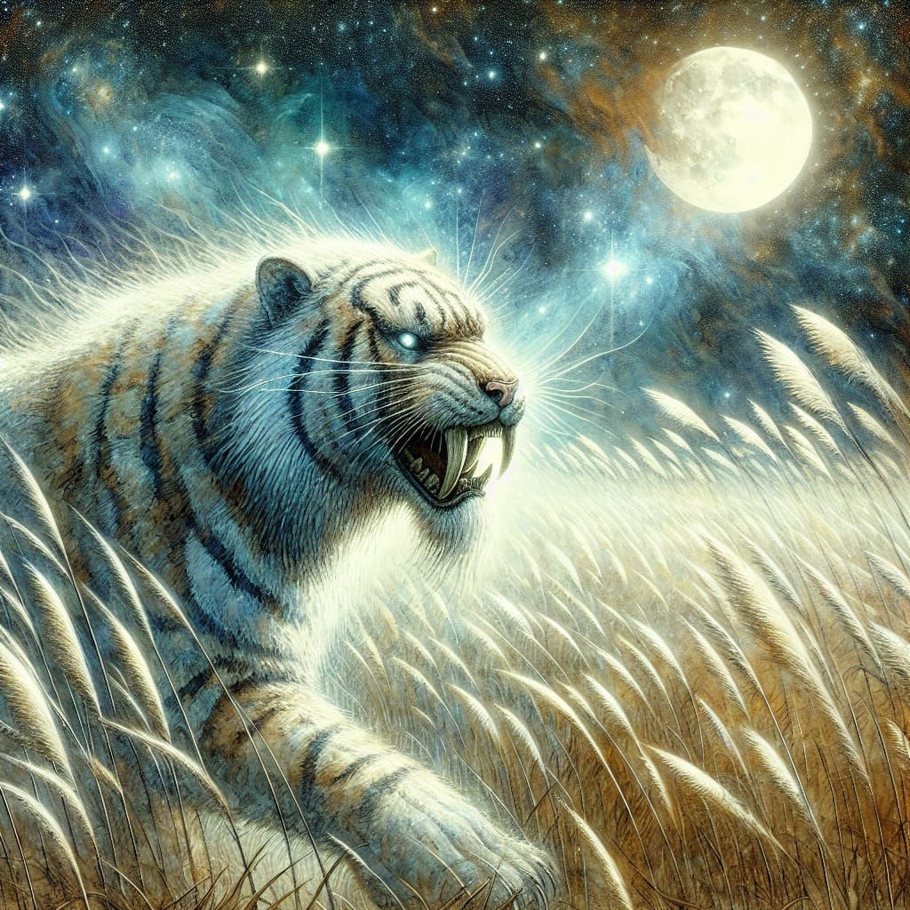 Prehistoric sabertooth tiger - AI Generated Artwork - NightCafe Creator