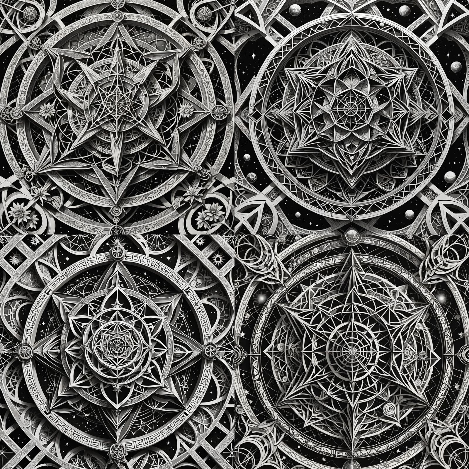 MC Escher style detailed matte painting Op-Art illustration using ...