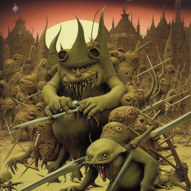 goblin with battle ax huge fat goblin with a battleax dressed in goblin ...