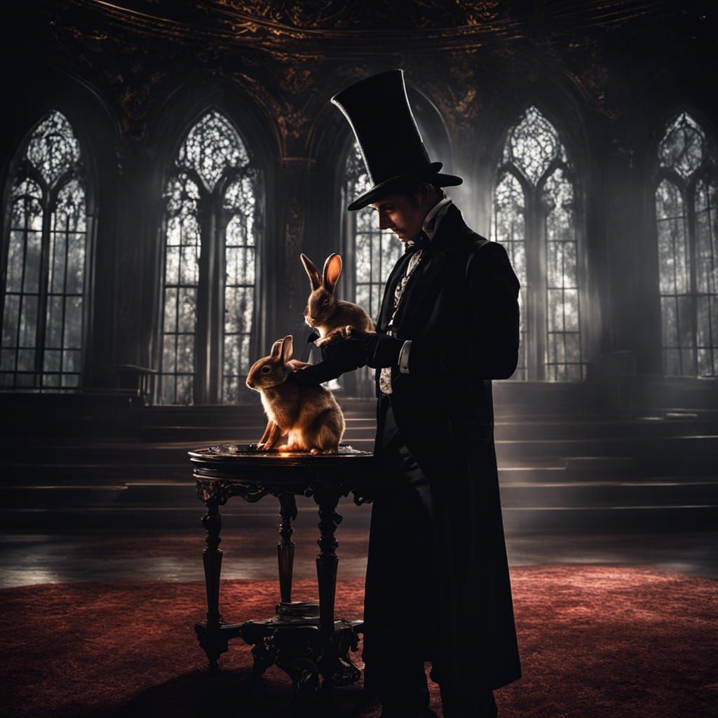 A Magician and His Rabbits - AI Generated Artwork - NightCafe Creator