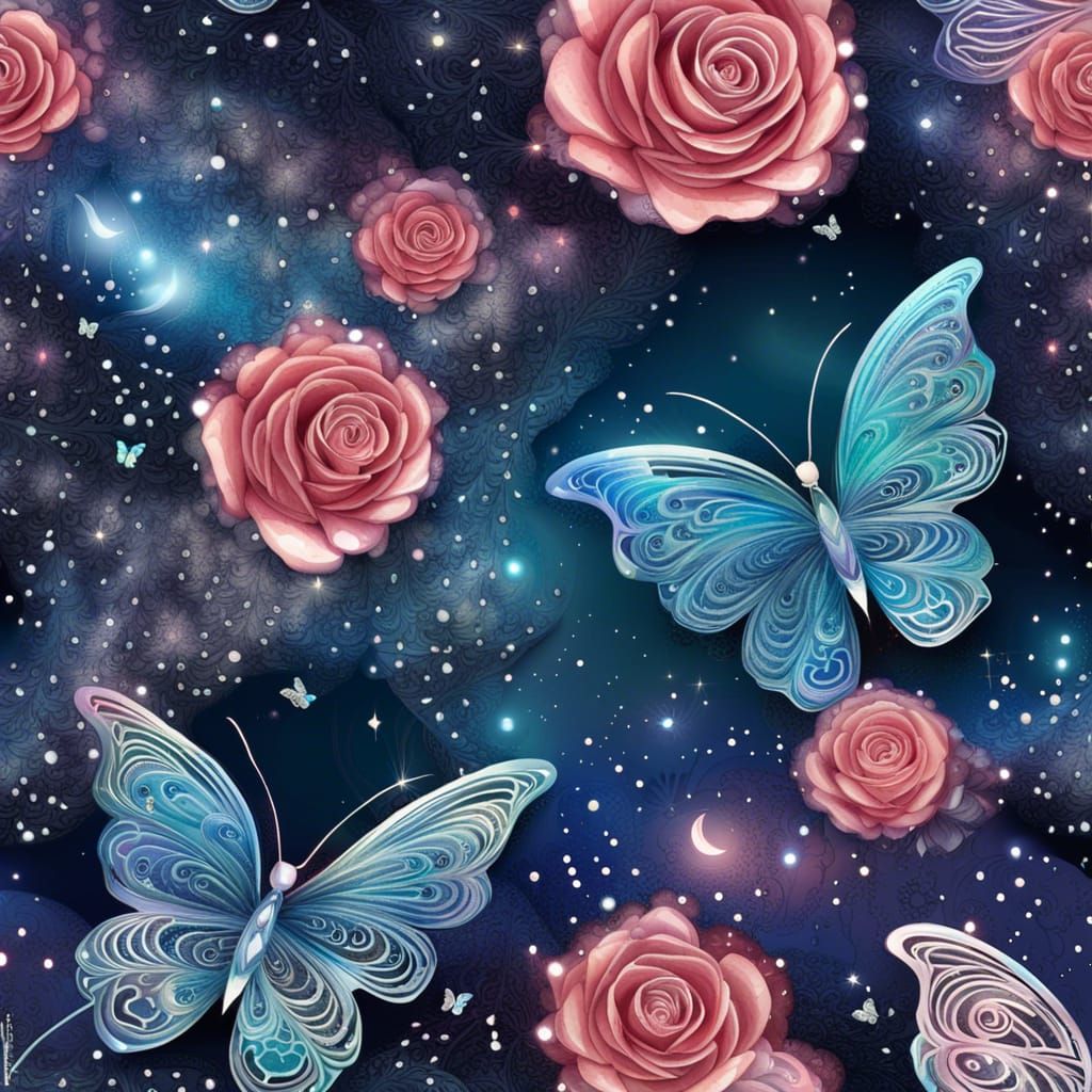 butterflies and roses v5 - AI Generated Artwork - NightCafe Creator
