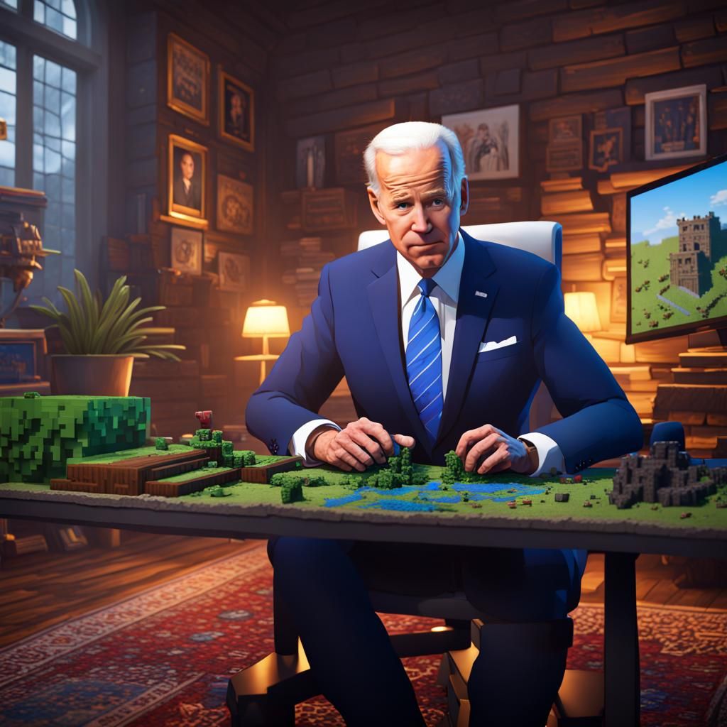 gamer joe biden & minecraft collab - AI Generated Artwork - NightCafe ...