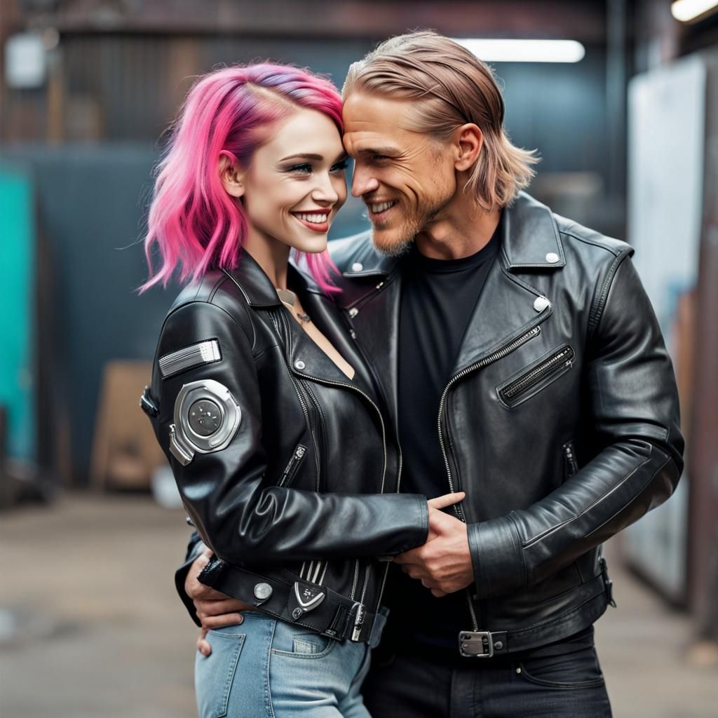 Cheyenne Goss has 4k tiny cat ears woman, beautiful neon hair, black ...