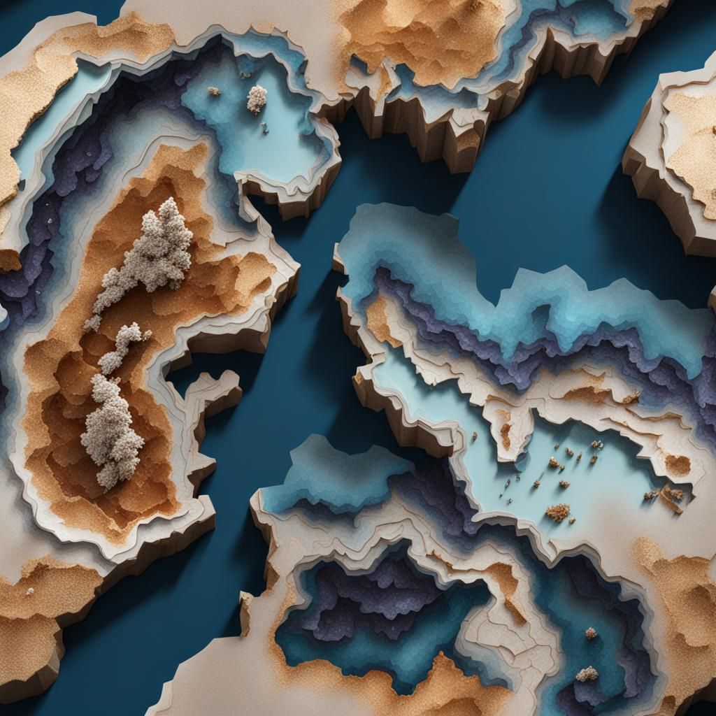 3D Geode map - AI Generated Artwork - NightCafe Creator
