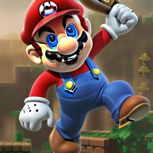 Super Mario holding Sword - AI Generated Artwork - NightCafe Creator